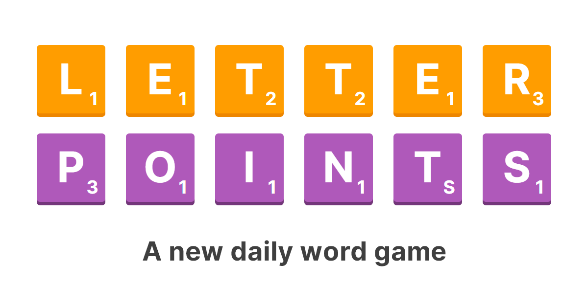 LetterPoints: A New Daily Word Game | Play & Challenge your Friends
